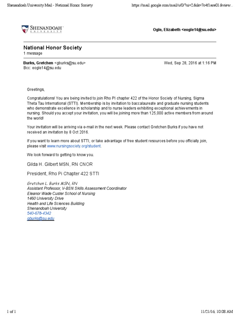 National Honor Society Invitation | PDF