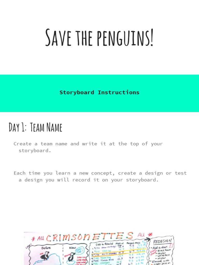 Save The Penguins Storyboard Use | PDF | Thermal Conduction | Heat