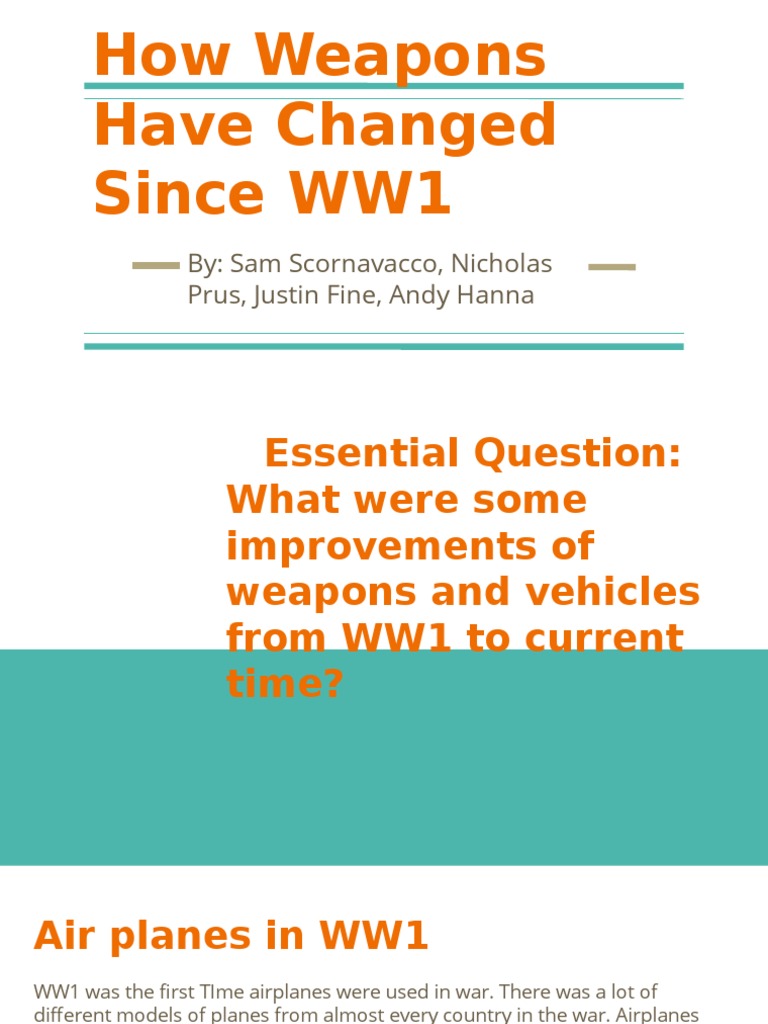 How Weapons Have Changed Since ww1 1 | PDF | Sniper | Manfred Von ...