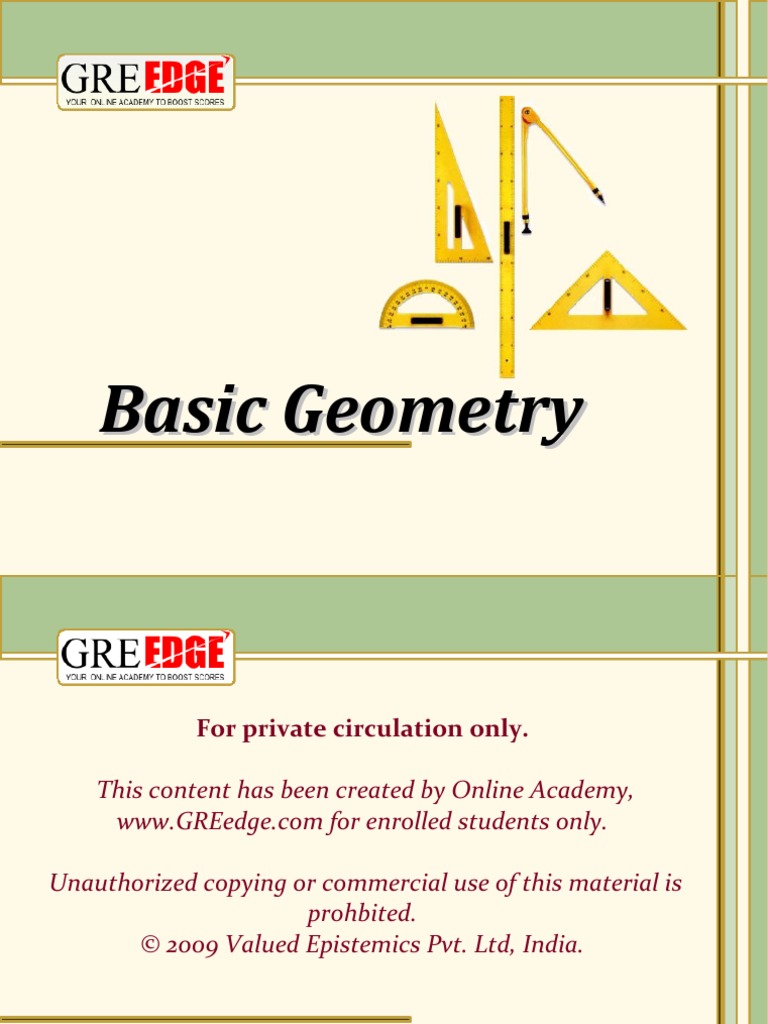 Basic Geometry GRE Edge | PDF | Angle | Space