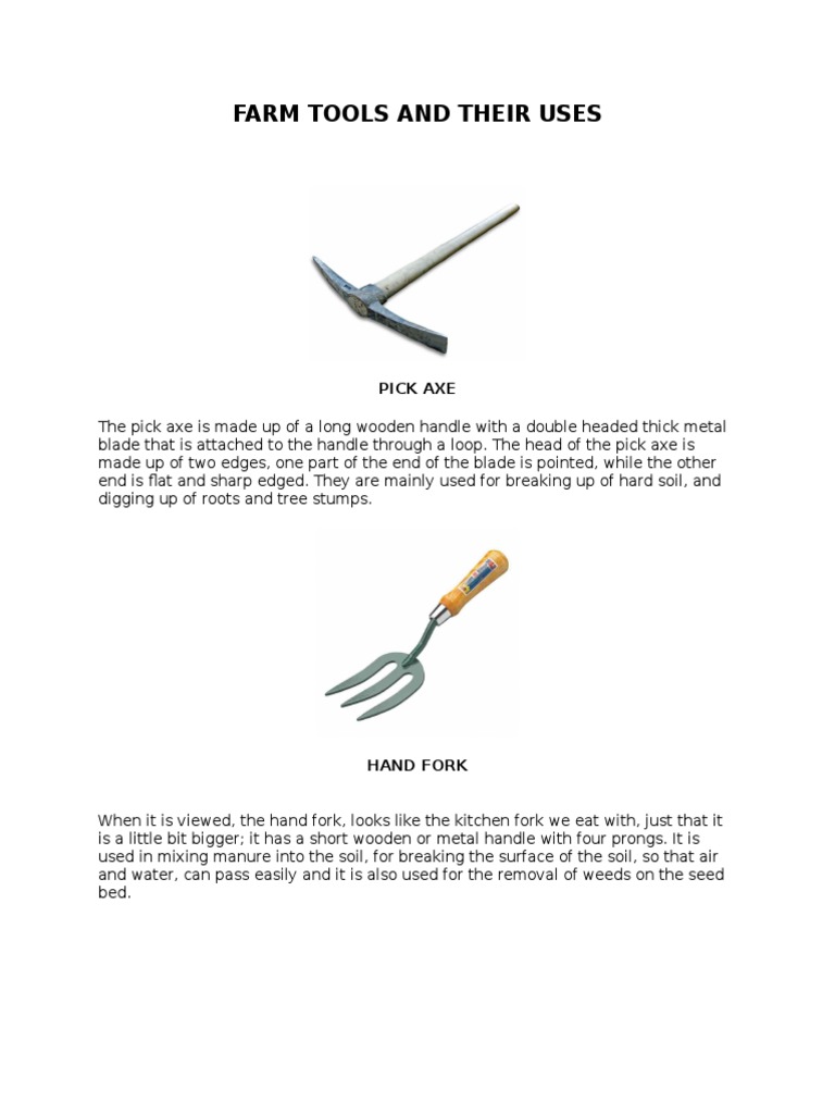 Farm Tools and Their Uses | PDF | Plough | Natural Resource Management