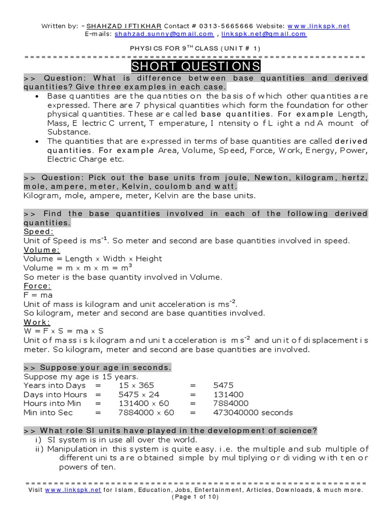 9 Phy Unit 1 New PDF | PDF | Accuracy And Precision | Significant Figures