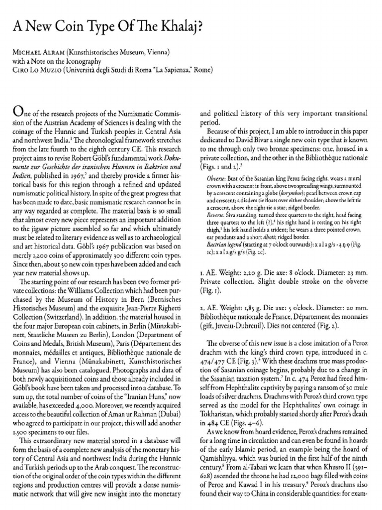 Alram-Lo Muzio - Khalaj | PDF | Currency | Numismatics