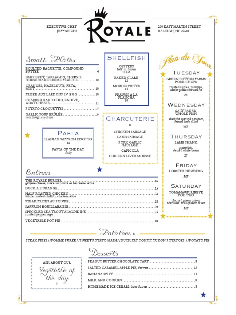 Royale Menu | PDF