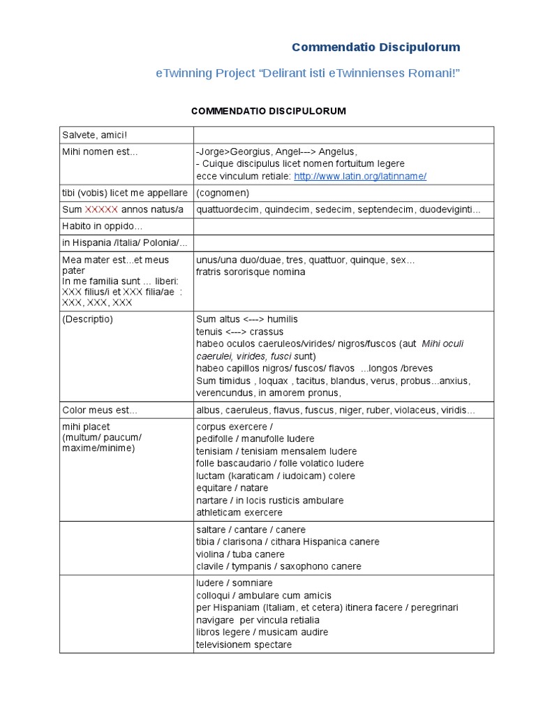 Commendatio Discipulorum | PDF