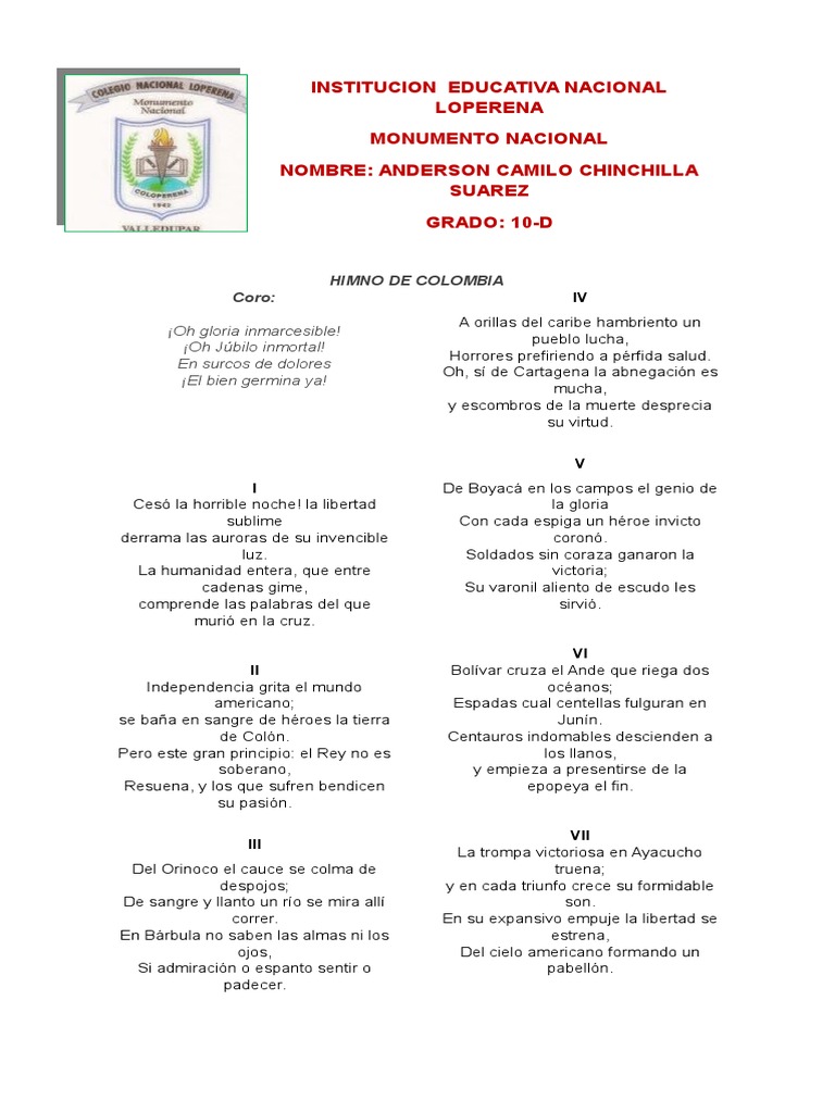 Himnos y símbolos del Loperena | PDF