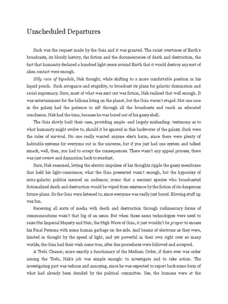 Unscheduled Departures | PDF | Extraterrestrial Life | Nature