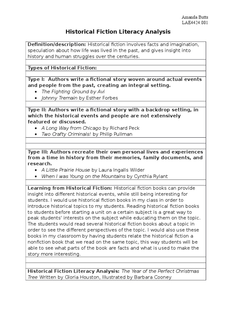 Historical Fiction Analysis | Download Free PDF | Historical Fiction ...