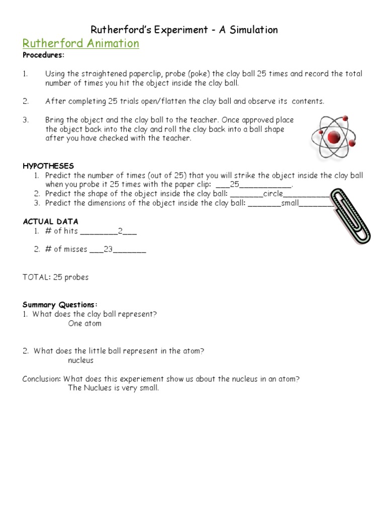 Rutherford Animation: Rutherford's Experiment - A Simulation | PDF