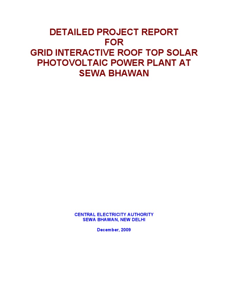 Detailed Project Report Solar PV | PDF | Photovoltaic System ...