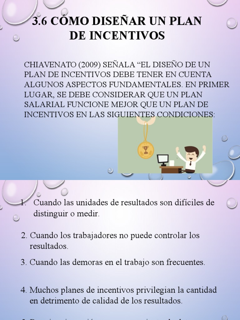 3.6 Diseñar Un Plan de Incentivos.pptx | Calidad (comercial) | Business