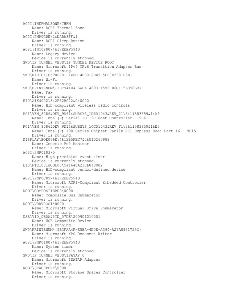Dev List | Download Free PDF | Device Driver | Usb
