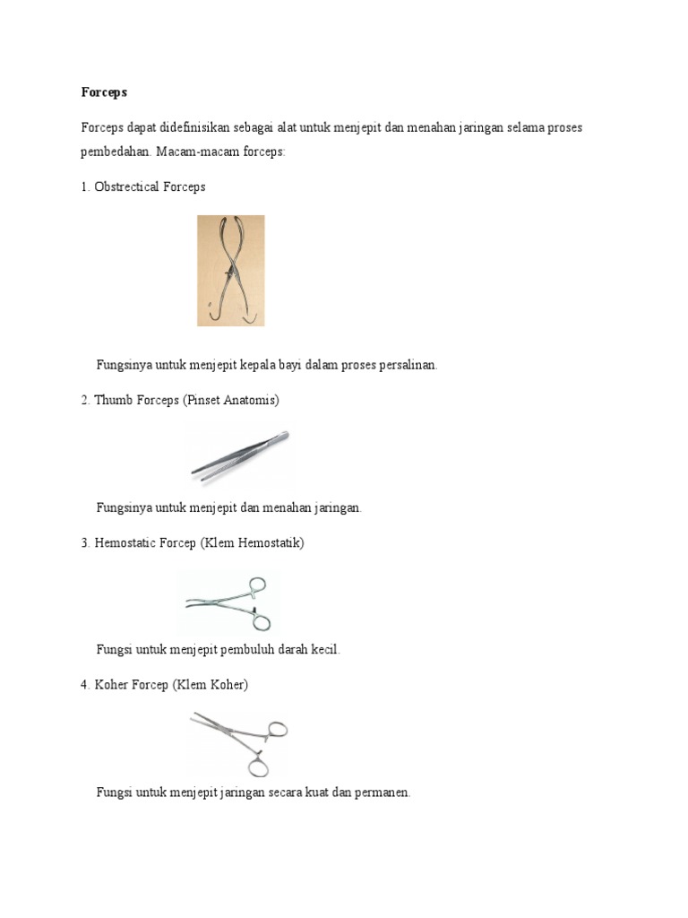 Macam-Macam Forceps | PDF | Pengembangan Diri | Kesehatan Holistik