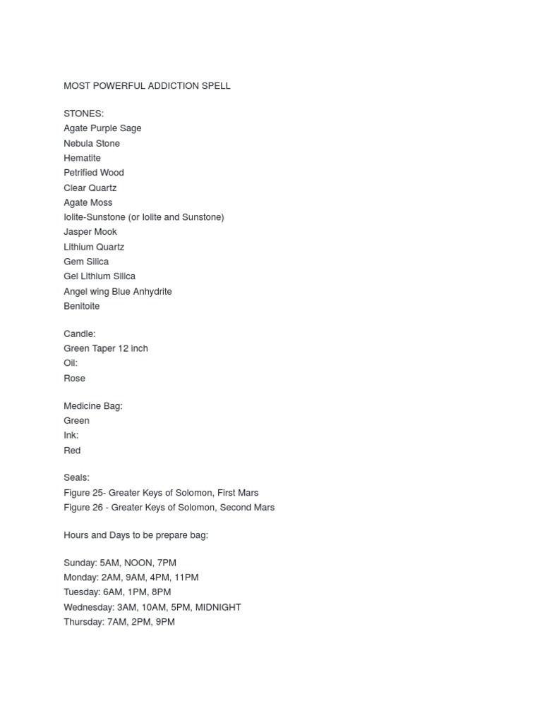 Most Powerful Addiction Spell | PDF | Chakra | Spirituality