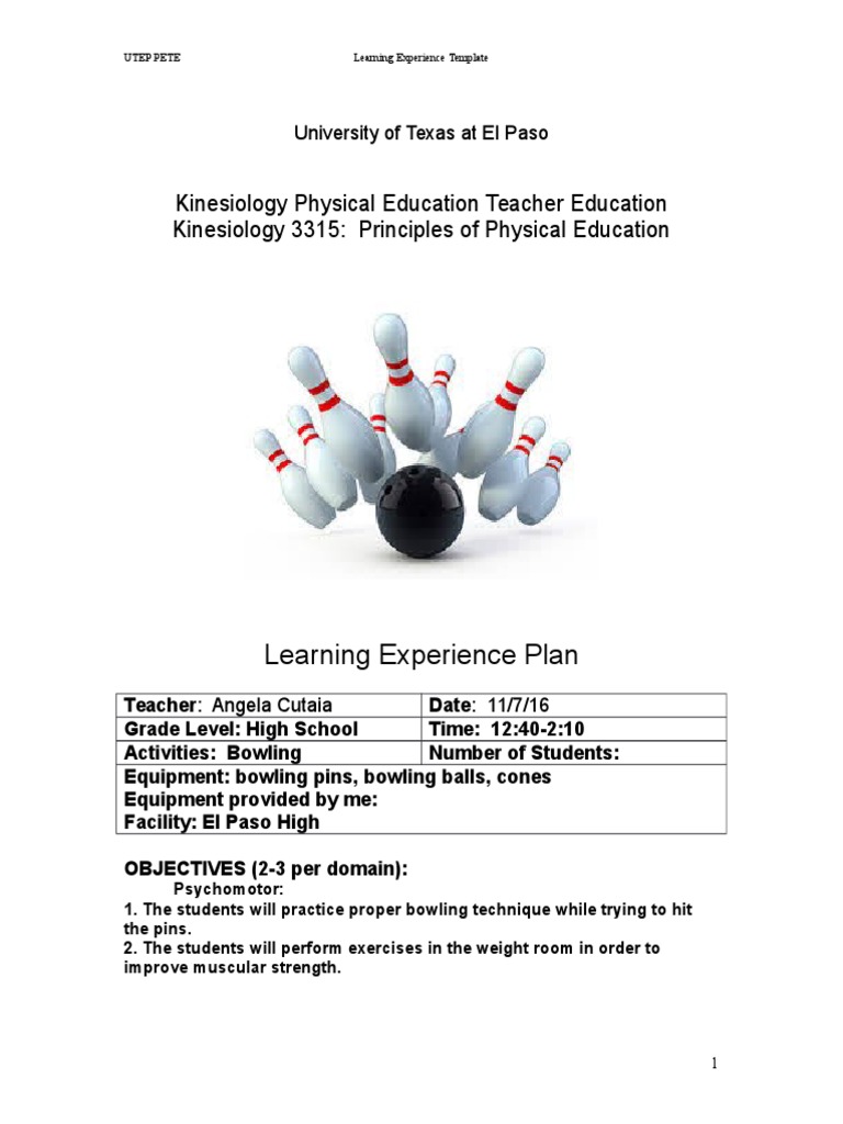 Bowling Lesson | PDF | Physical Education | Competence (Human Resources)