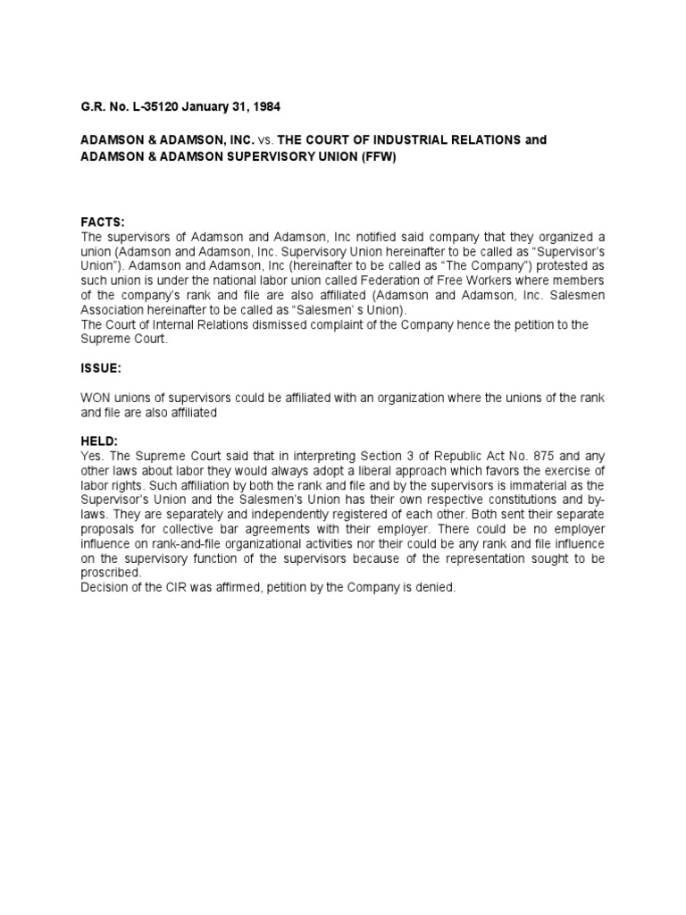 Supreme Court Ruling on Union Affiliation | PDF
