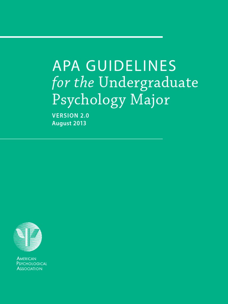 APA Guidelines For The Undergraduate Psychology Major 2.0 | PDF ...