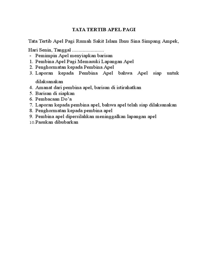 Tata Tertib Apel Pagi | PDF