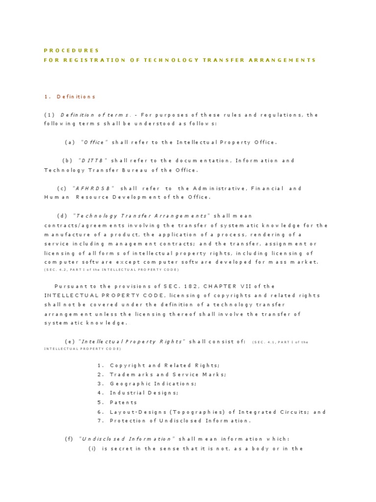 Technology Transfer Agreement | PDF