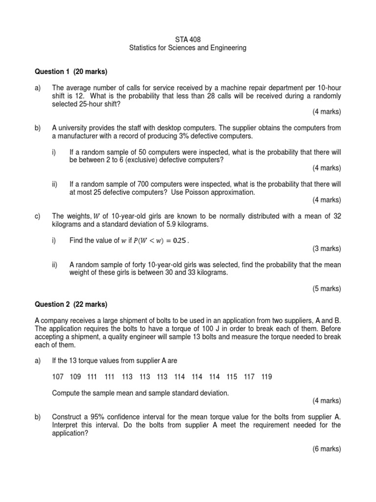 Tutorial 1 | PDF | Standard Deviation | Confidence Interval