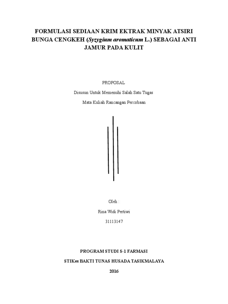 Formulasi Sediaan Krim Ektrak Minyak Atsiri Bunga Cengkeh | PDF