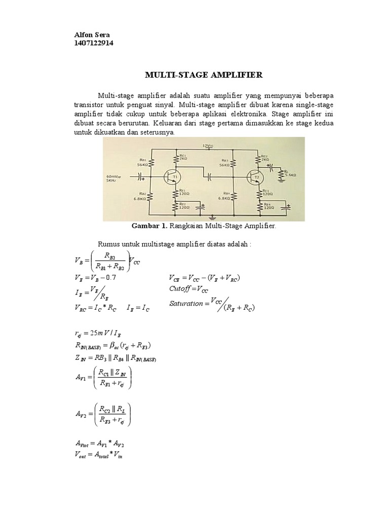 Multistage Amplifier Analysis | PDF
