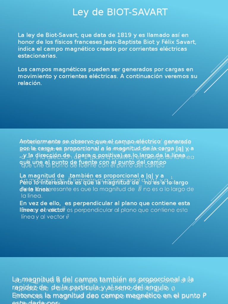 Ley de Biot - Savart | PDF | Campo magnético | Campo eléctrico