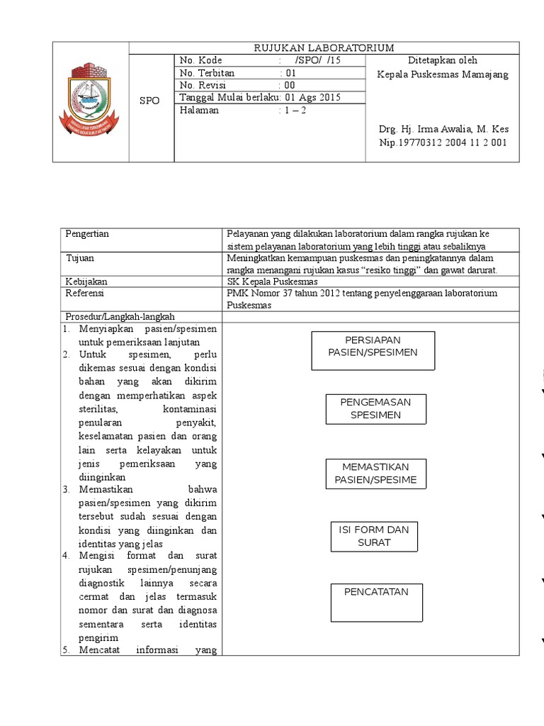 8.1.7.6 Oke Sop Rujukan Laboratorium | PDF