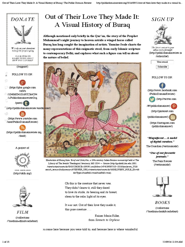 Visual History of Mythic Winged Horse Buraq | PDF | Muhammad | Religion ...