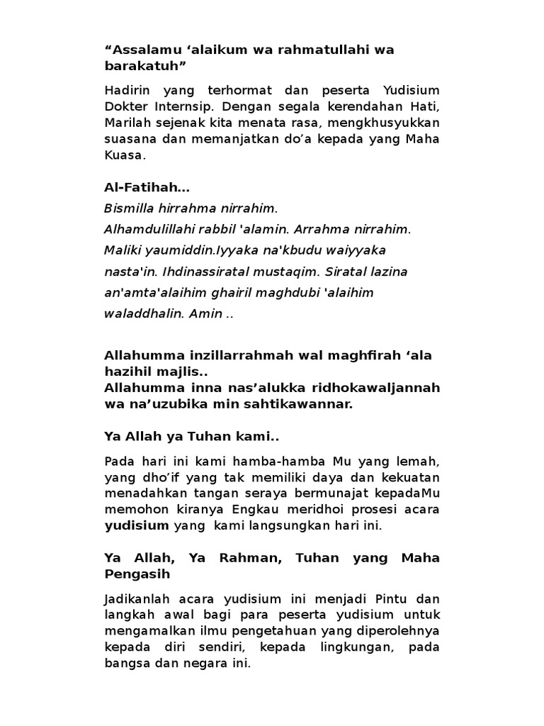 Doa Yudisium | PDF