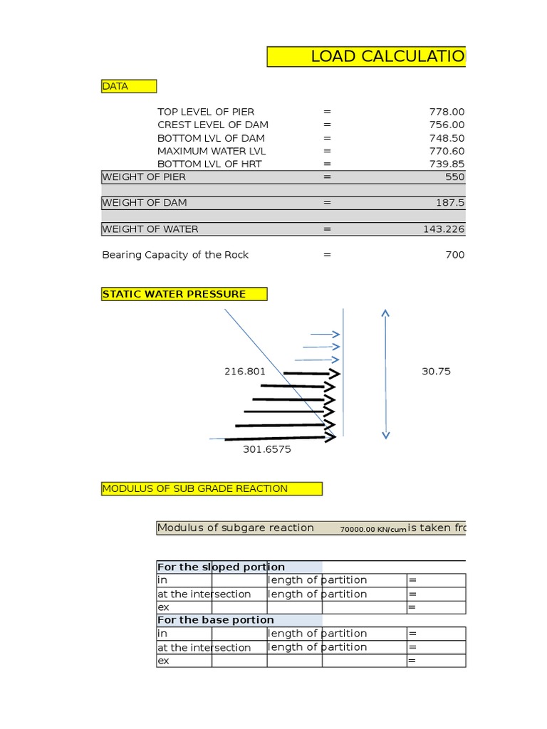 Load Calculation: Static Water Pressure | PDF