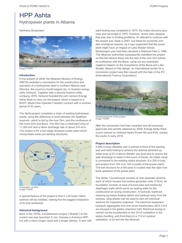 HPP Ashta: Hydropower Plants in Albania | PDF | Deep Foundation | Power ...