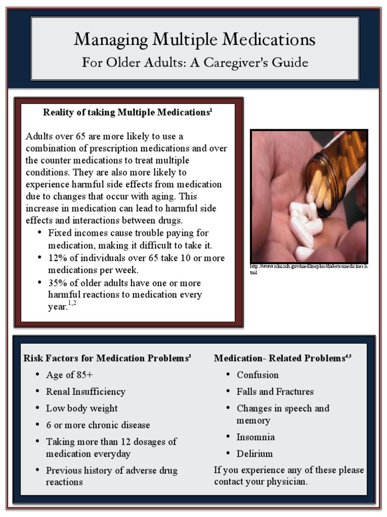 Managing Multiple Medications: For Older Adults: A Caregiver's Guide | PDF