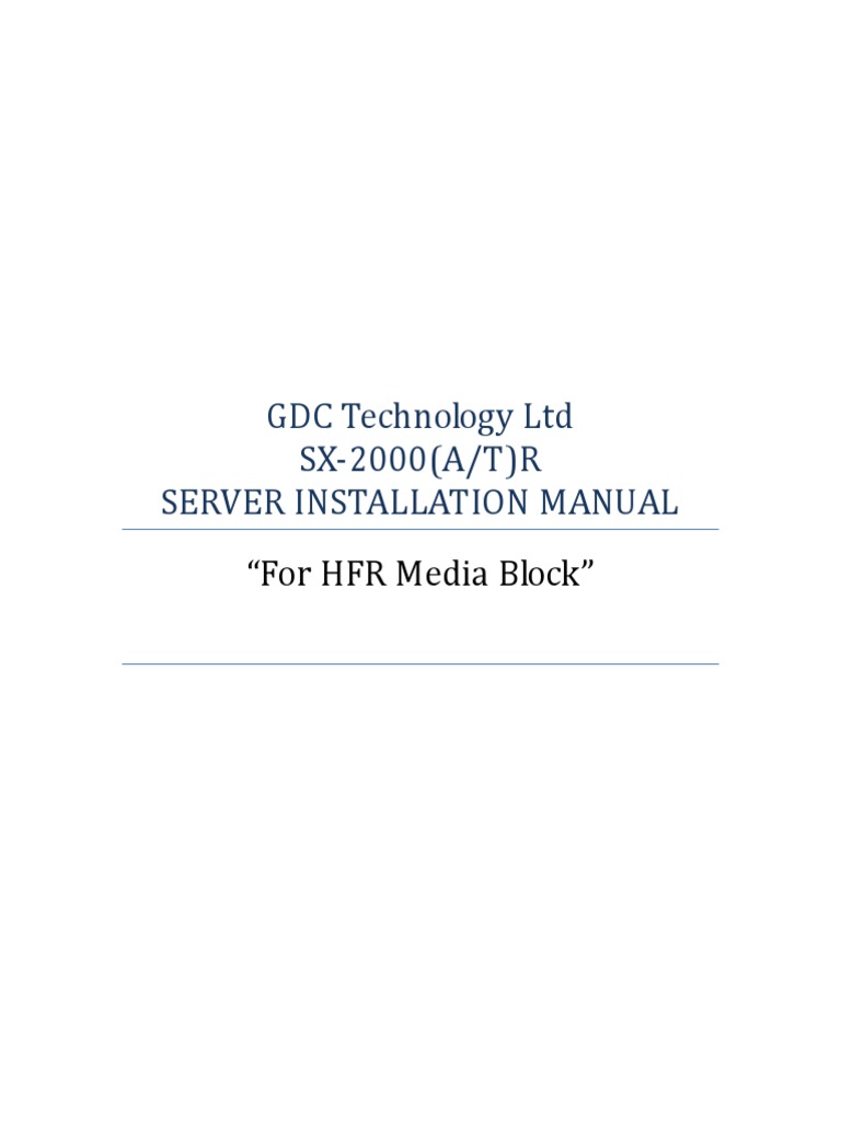 GDC Installation Manual SX-2000AR TR Eng 121224 v1 Final | PDF ...