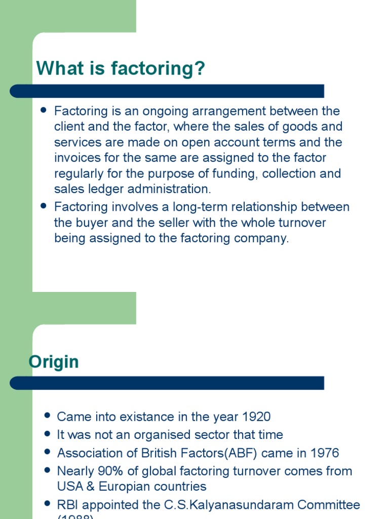 What Is Factoring? | PDF | Factoring (Finance) | Business Economics