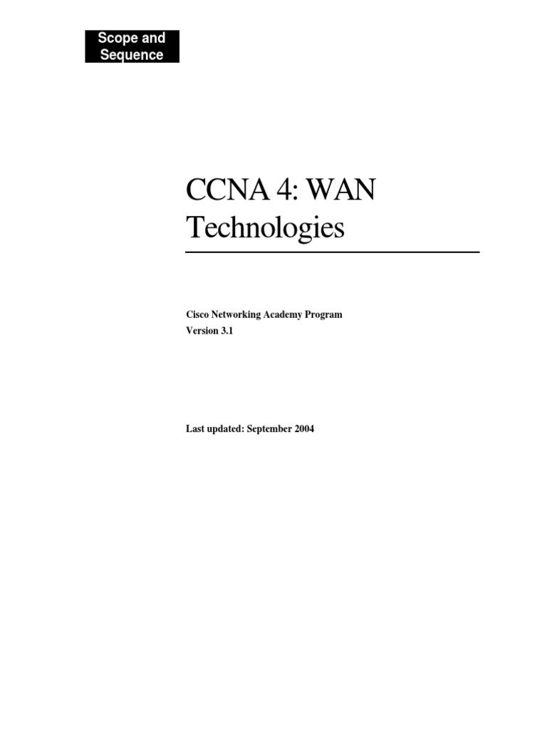 CCNA4 Course Outline Full | PDF | Cisco Certifications | Computer Network