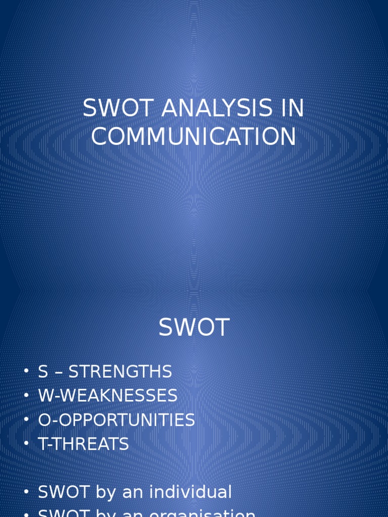 Swot Analysis in Communication | PDF