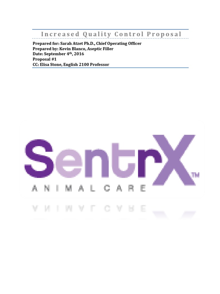 Quality Control Improvement Proposal | PDF | Sterilization ...