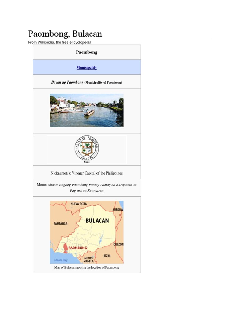 Paombong Bulacan | PDF | Philippines