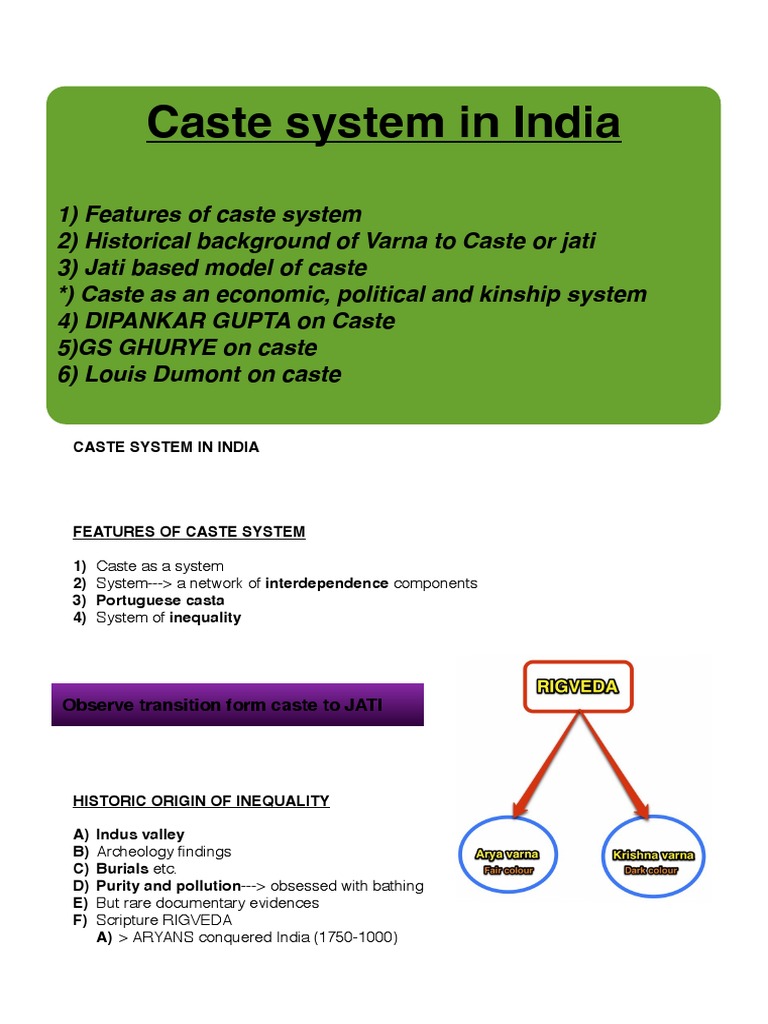 Sociology Notes Caste System | PDF | Caste | Dalit