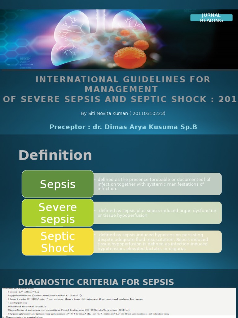 Guidelines for Severe Sepsis Management | PDF | Sepsis | Shock ...