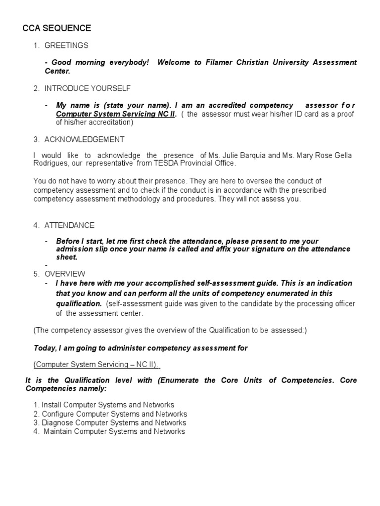 Cca Sequence | PDF | Educational Assessment | Competence (Human Resources)