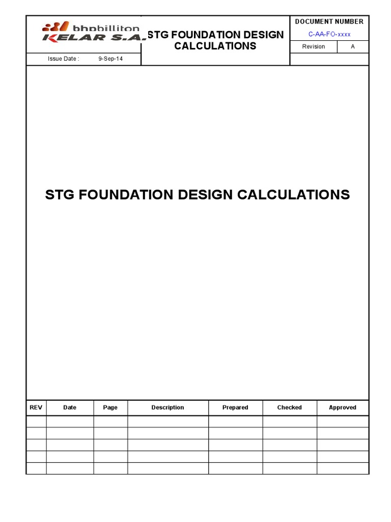 C Aa Fo c000x Chile STG Foundation Design Calculations | PDF | Solid ...