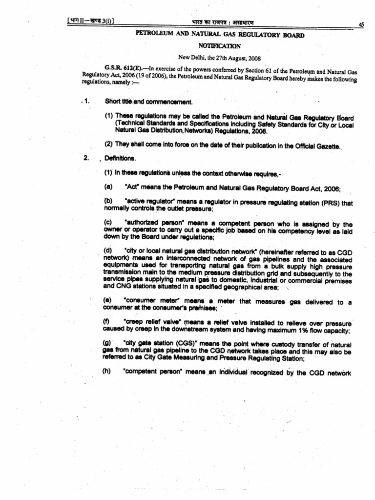 PNGRB For CGD PDF | PDF