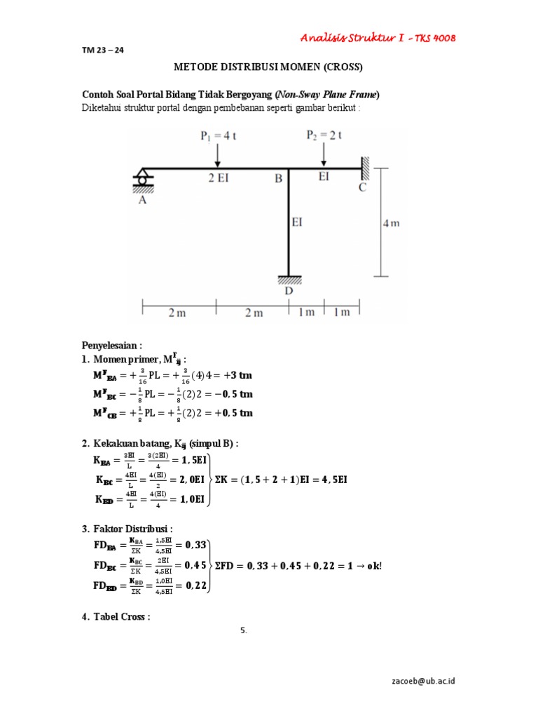 Analisis Portal Dengan Metode Cross | PDF | Metode & Bahan Ajar | Komputer