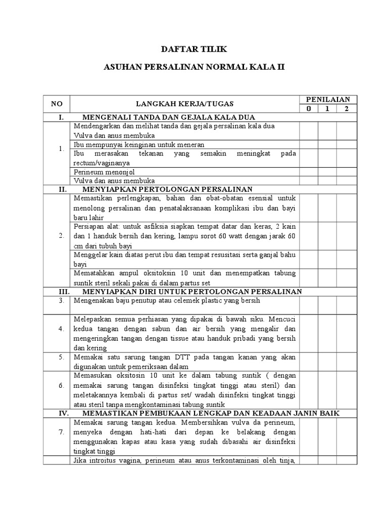 Manajemen Persalinan Kala II Normal | PDF | Kesehatan Holistik