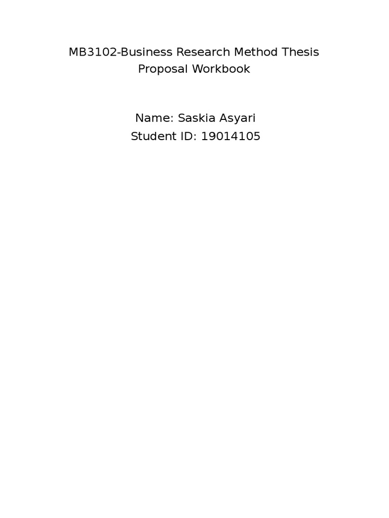 Exercise 1 BRM | PDF | Thesis | Scientific Method