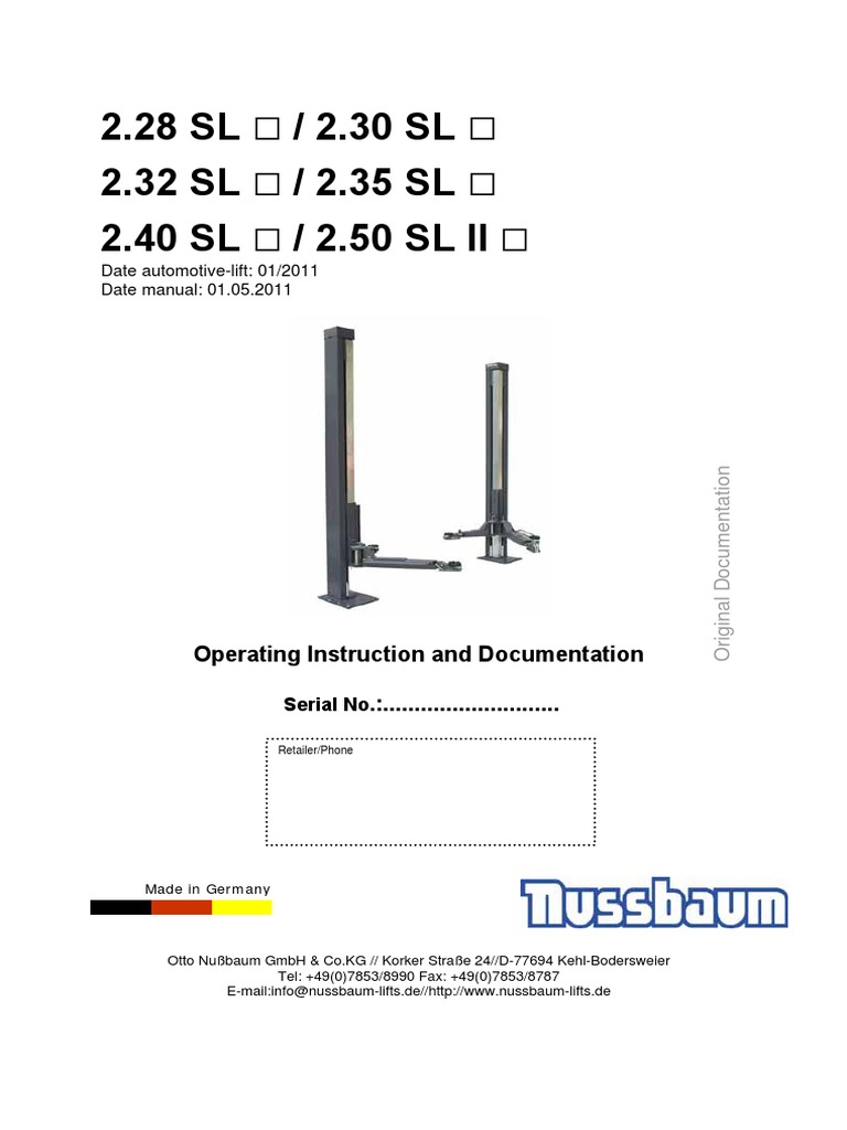 Manual Tecnico Nussbaum 2.28 - SL - Until - 2.50 - SL - II - 05-2011 ...
