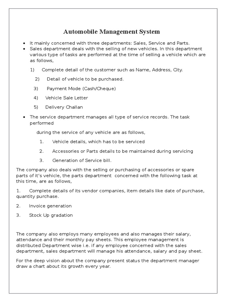 Automobile Management System2 VK | PDF | Leadership | Economies
