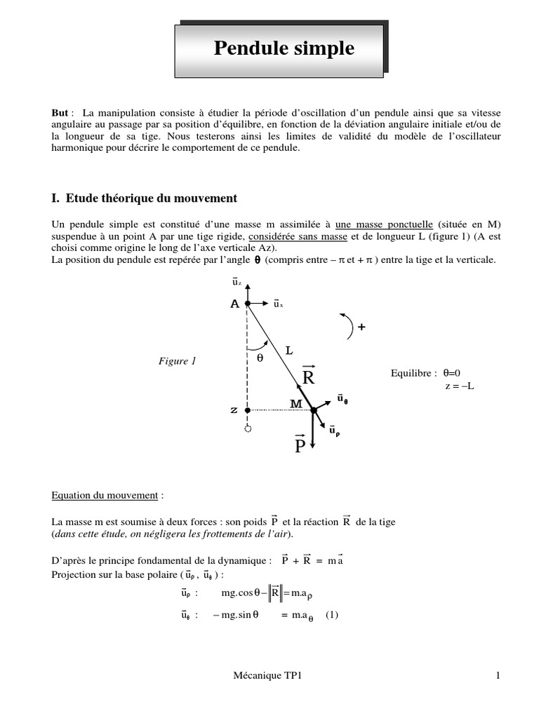 Étude de la Période d'un Pendule Simple | PDF | Pendule (physique) | Masse